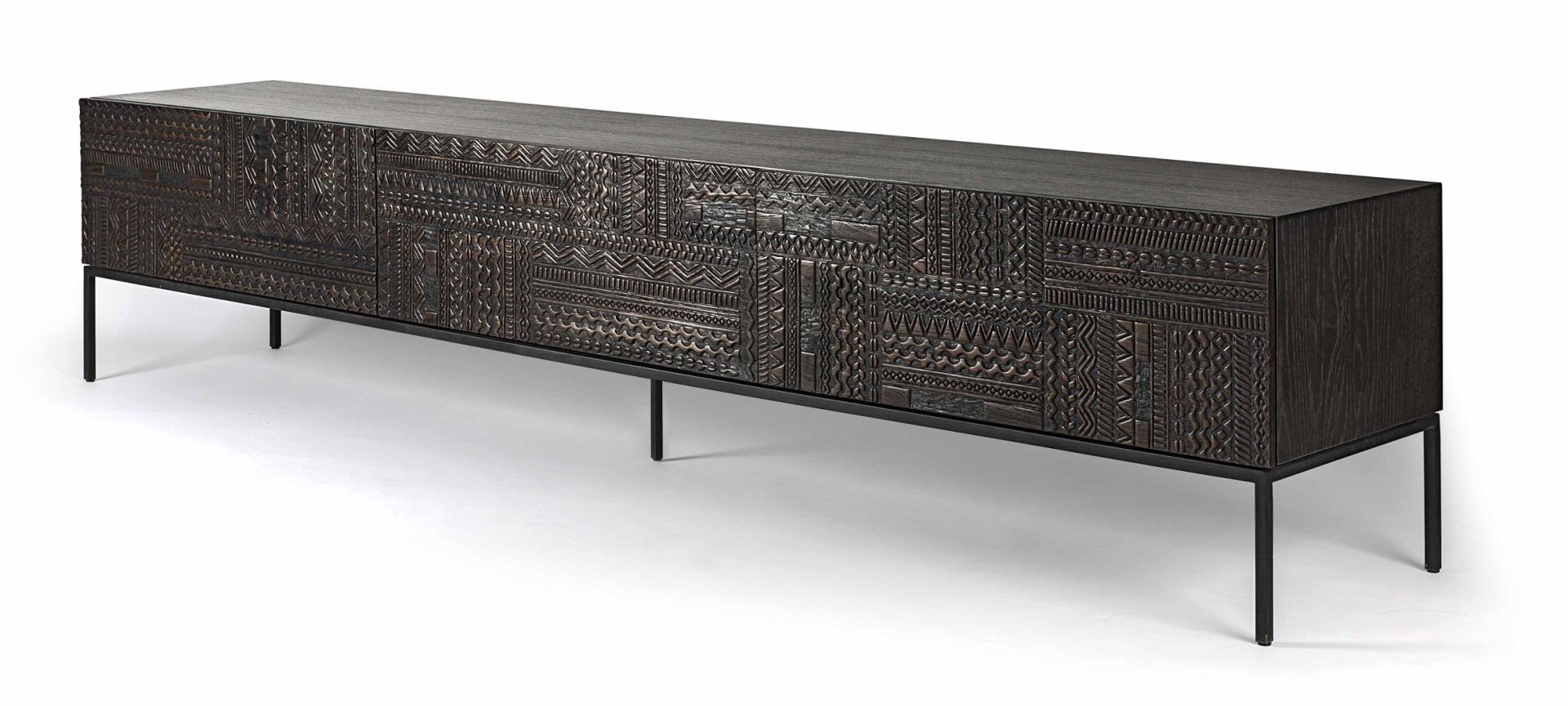 Tabwa TV Möbel Teak schwarz Ethnicraft B 240 | B 240 x T 45 x H 51 cm ...